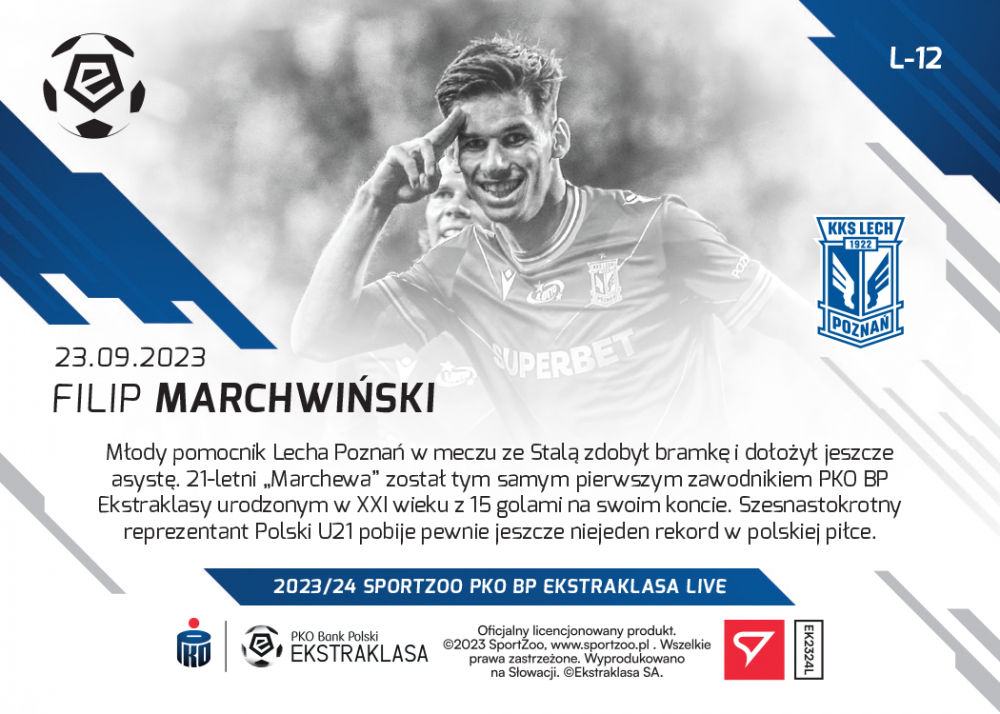 L-12 Filip Marchwiński PKO Bank Polski Ekstraklasa 2023/24 LIVE :: SportZoo