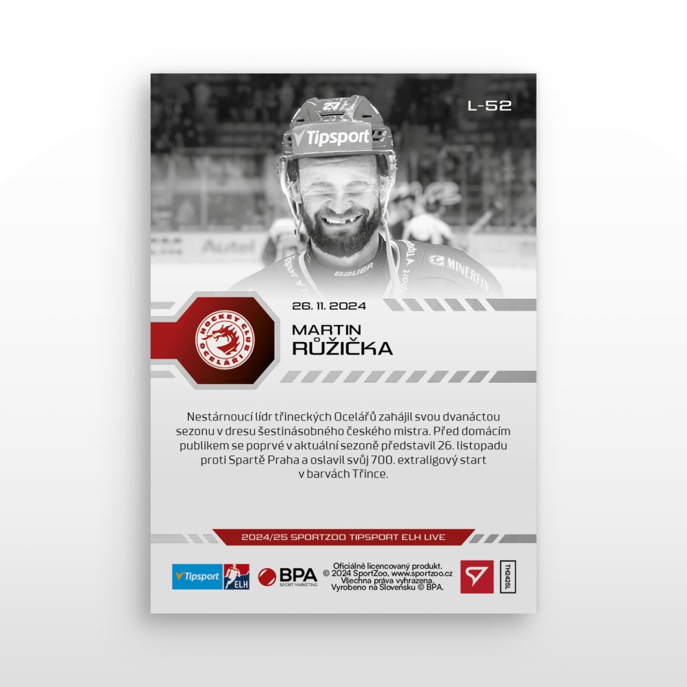 L-52 Martin Růžička TELH 2024/25 LIVE :: SportZoo